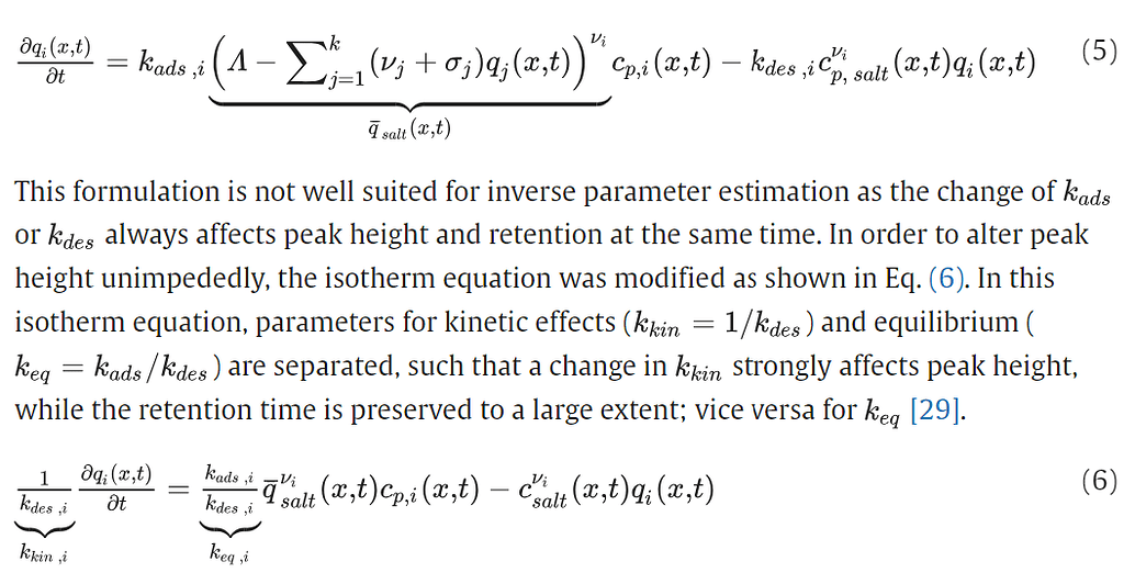 Help with k_kin in SMA isotherm - Chromatography Modeling - CADET